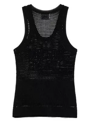 Moschino Open-knit Top - Black