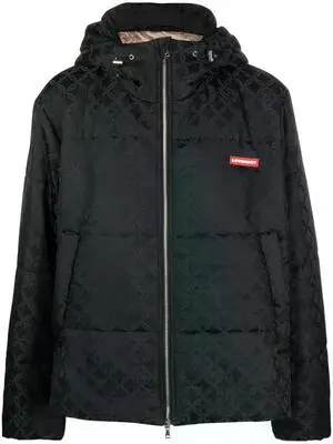 CHARLES JEFFREY Kitty Monogram-print Padded Jacket - Black