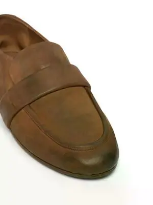 Marsèll Leather Loafers With Strap Detailing - Brown