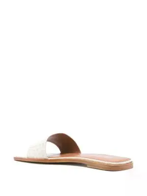 Paris Texas Crocodile-effect Leather Sandals - Neutrals