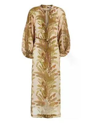 Zimmermann Ascension Leaf-print Midi Dress