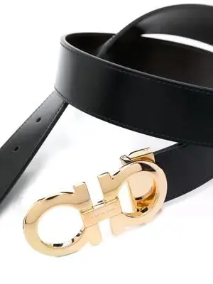 FERRAGAMO Gancini Reversible Belt - Black