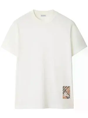 Burberry Check-patch Cotton T-shirt - White