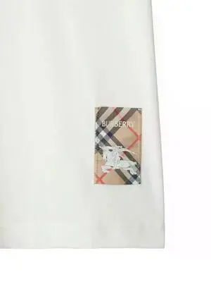 Burberry Check-patch Cotton T-shirt - White