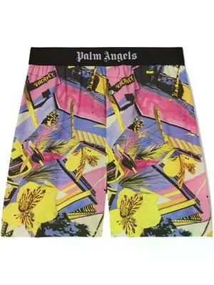 Palm Angels Floral-print Deck Shorts - Pink