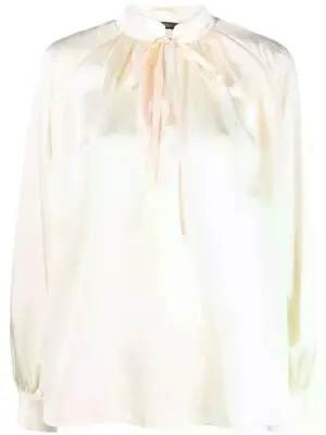 Max Mara Tie-fastening Silk Blouse - Neutrals