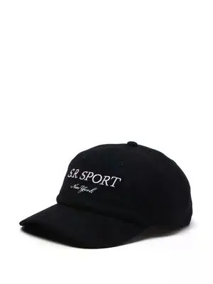 Sporty & Rich Sport-embroidered Cap - Black