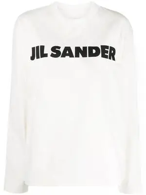 JIL SANDER Logo-print Cotton Sweatshirt - White