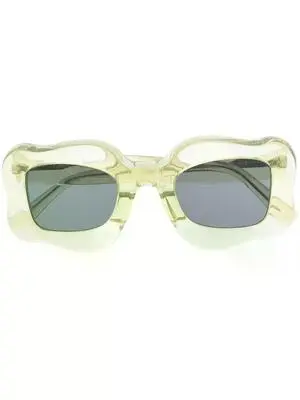 BONSAI Oversized Curved-frame Sunglasses - Green