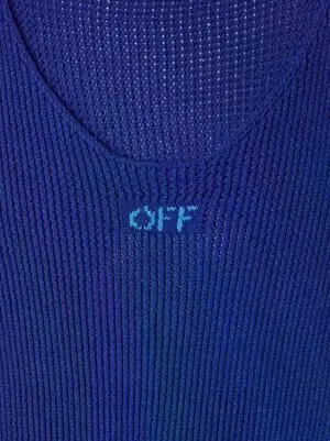 Off-White Ribbed Cut-out Dress