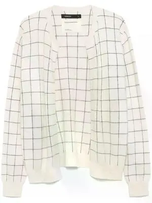 Frenckenberger Windowpane-pattern Cardigan - Neutrals