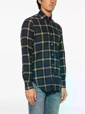 BARBA NAPOLI Checked Long-sleeve Cotton Shirt