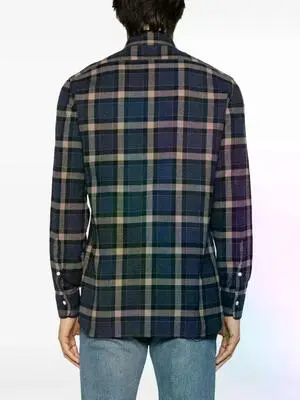 BARBA NAPOLI Checked Long-sleeve Cotton Shirt