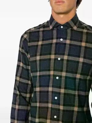 BARBA NAPOLI Checked Long-sleeve Cotton Shirt