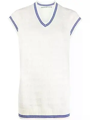 Alexander Wang Stripe-detail Knitted Sleeveless Top - Neutrals