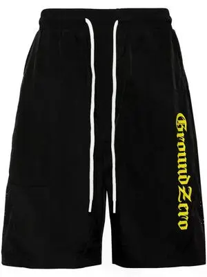 GROUND ZERO Logo-print Drawstring-waist Shorts