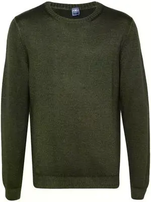 Fedeli Merino Wool Crew Neck Sweater - Green