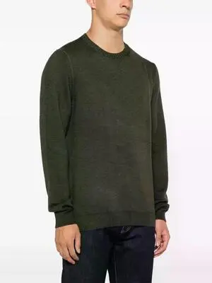 Fedeli Merino Wool Crew Neck Sweater - Green