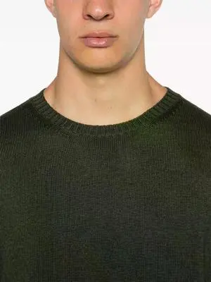 Fedeli Merino Wool Crew Neck Sweater - Green