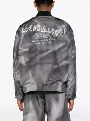 44 LABEL GROUP Crinkle Graphic-print Bomber Jacket