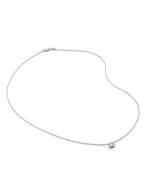 Monica Vinader Diamond Solitaire Necklace - Silver