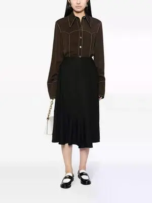 B+AB Panelled Gathered High-waisted Skirt