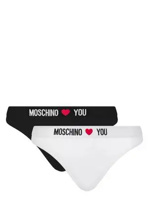Moschino Loves You Thongs - Black