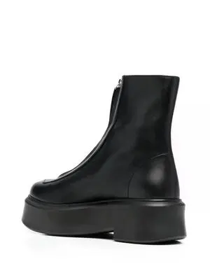 THE ROW Zipped Ankle Boots - Black