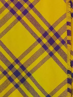 Burberry Check-pattern Frayed Kilt - Yellow