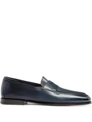 Santoni Carlo Leather Loafers - Blue