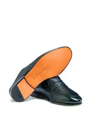 Santoni Carlo Leather Loafers - Blue