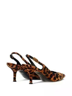 Roberto Cavalli Leopard-print Slingback Pumps