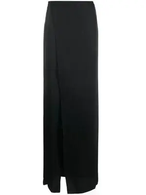MAISON CLOSE Wrap-design Satin Skirt - Black
