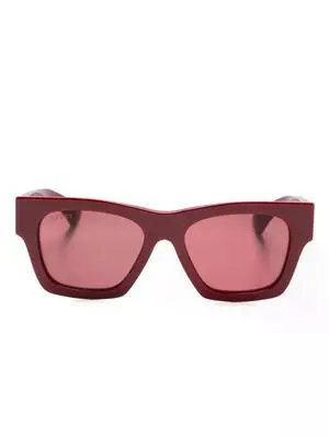 Gucci Logo-lettering Sunglasses - Red