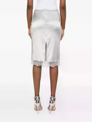 TOM FORD Lace-detail Midi Skirt - Grey