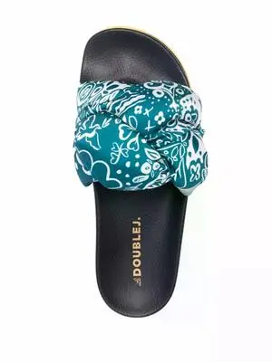 La DoubleJ Treccia Slide Sandals - Blue
