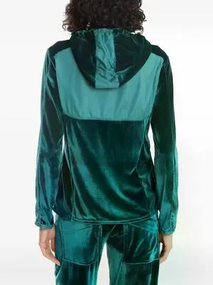 AMIR SLAMA Velour Hooded Jacket - Green