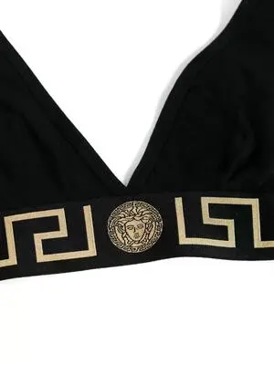 Versace Cotton-jersey Triangle Bralette - Black
