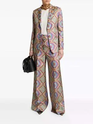 Etro Medallion-print Silk Trousers