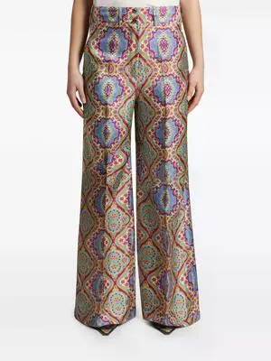 Etro Medallion-print Silk Trousers
