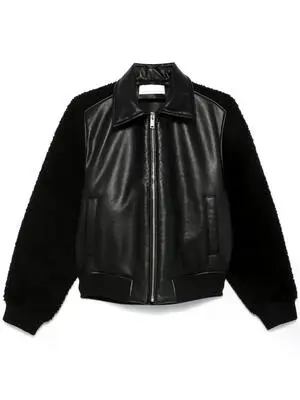 Random Identities Faux-leather And Faux Shearling Bomber Jacket