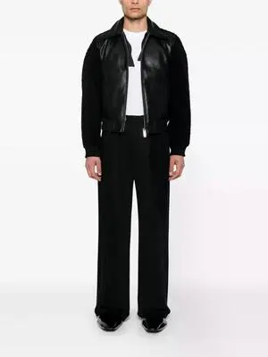 Random Identities Faux-leather And Faux Shearling Bomber Jacket