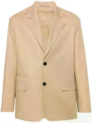 LANVIN Single-breasted Cotton Blazer - Neutrals