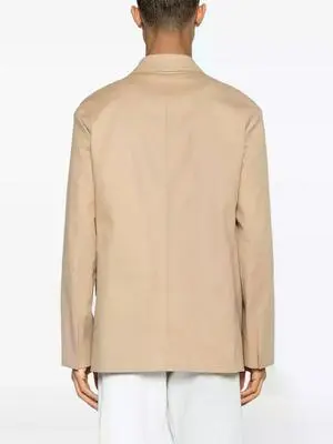 LANVIN Single-breasted Cotton Blazer - Neutrals