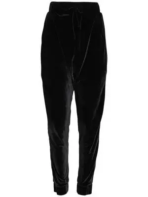AMIR SLAMA Tapered-leg Velvet Trousers