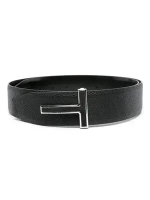 TOM FORD T-buckle Leather Belt - Black