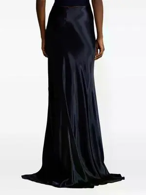 Ralph Lauren Satin-finish Flared Skirt - Blue