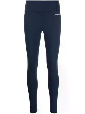 SPORTY & RICH Serif Logo-print Leggings - Blue