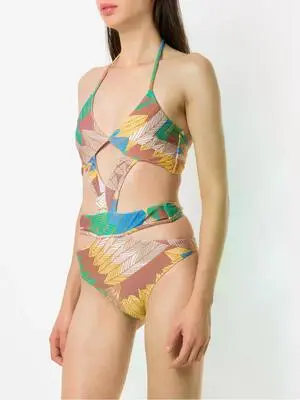 AMIR SLAMA Printed Cut Out Swimsuit