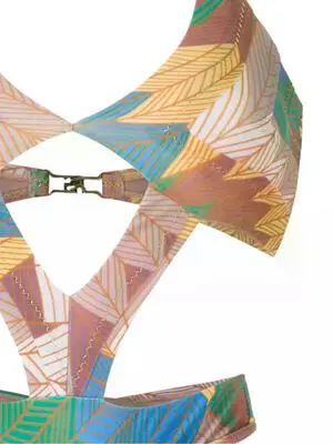 AMIR SLAMA Printed Cut Out Swimsuit